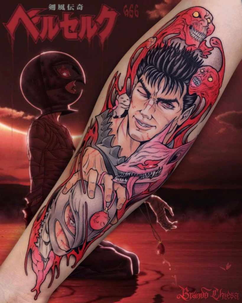 Chécate los tatuajes de anime de Brando Chiesa | Inklove